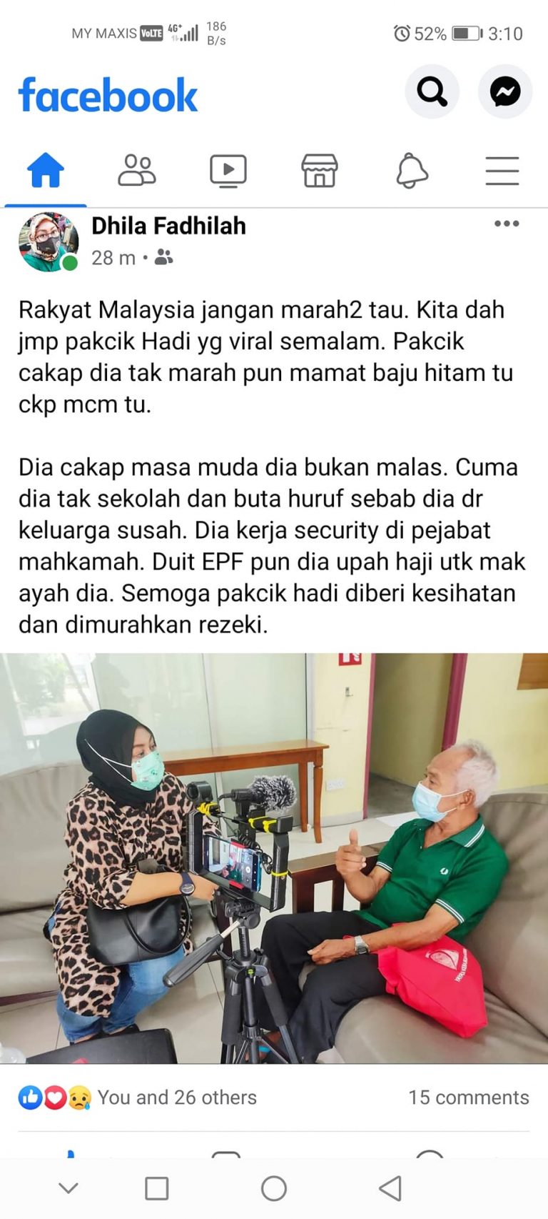 Pakcik Hadi tak malas ketika muda, cuma buta huruf & tak ke sekolah