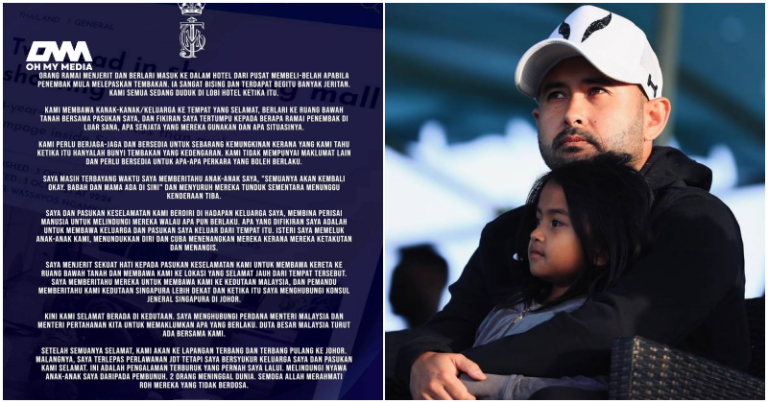 Insiden di Bangkok, TMJ kongsi detik cemas - "Isteri saya peluk anak ...