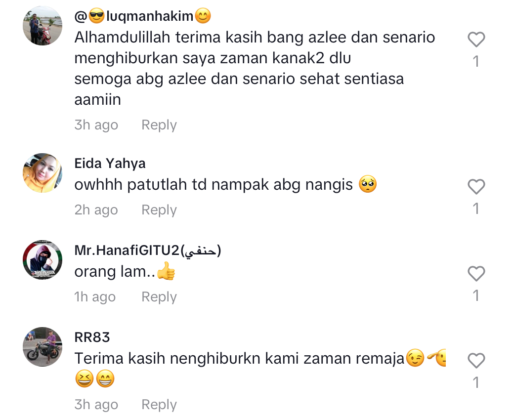 Azlee Senario menangis, terharu peminat beri 'gift' ketika live TikTok