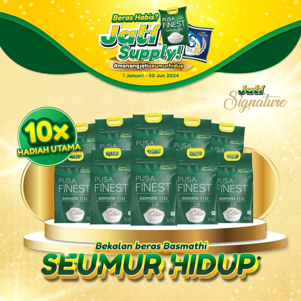 Beras habis? Jangan risau, JATI ‘supply’ Basmathi seumur hidup!