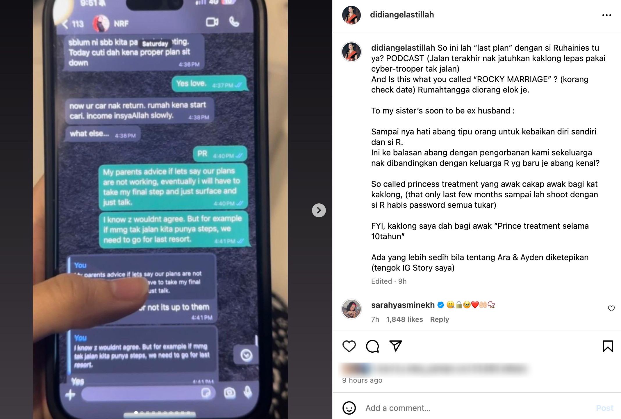 "Sampai hati abang tipu" -Didi Astillah dedah perbualan 'last plan ...