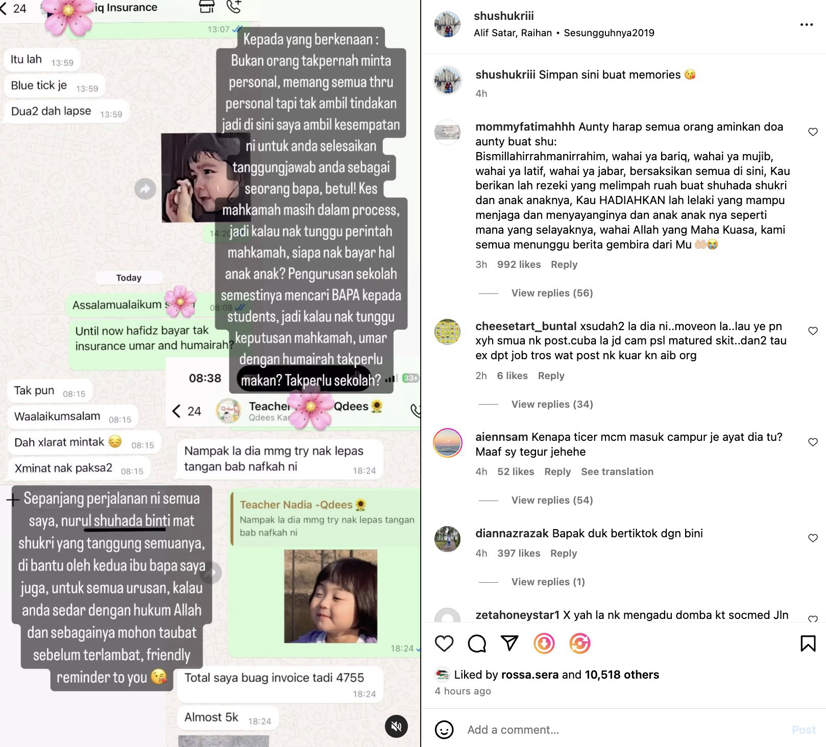 Shu Shukrii berang, Hafidz Roshdi culas bayar nafkah anak -"Jangan la ...