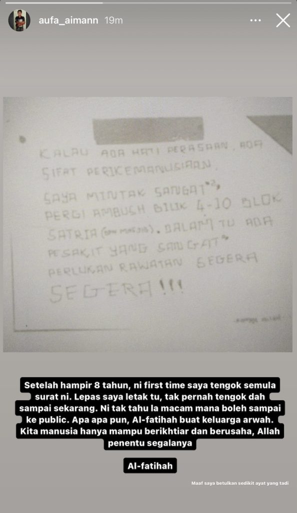 "Kita hanya mampu berusaha, Allah penentu segalanya" - Penulis surat ...