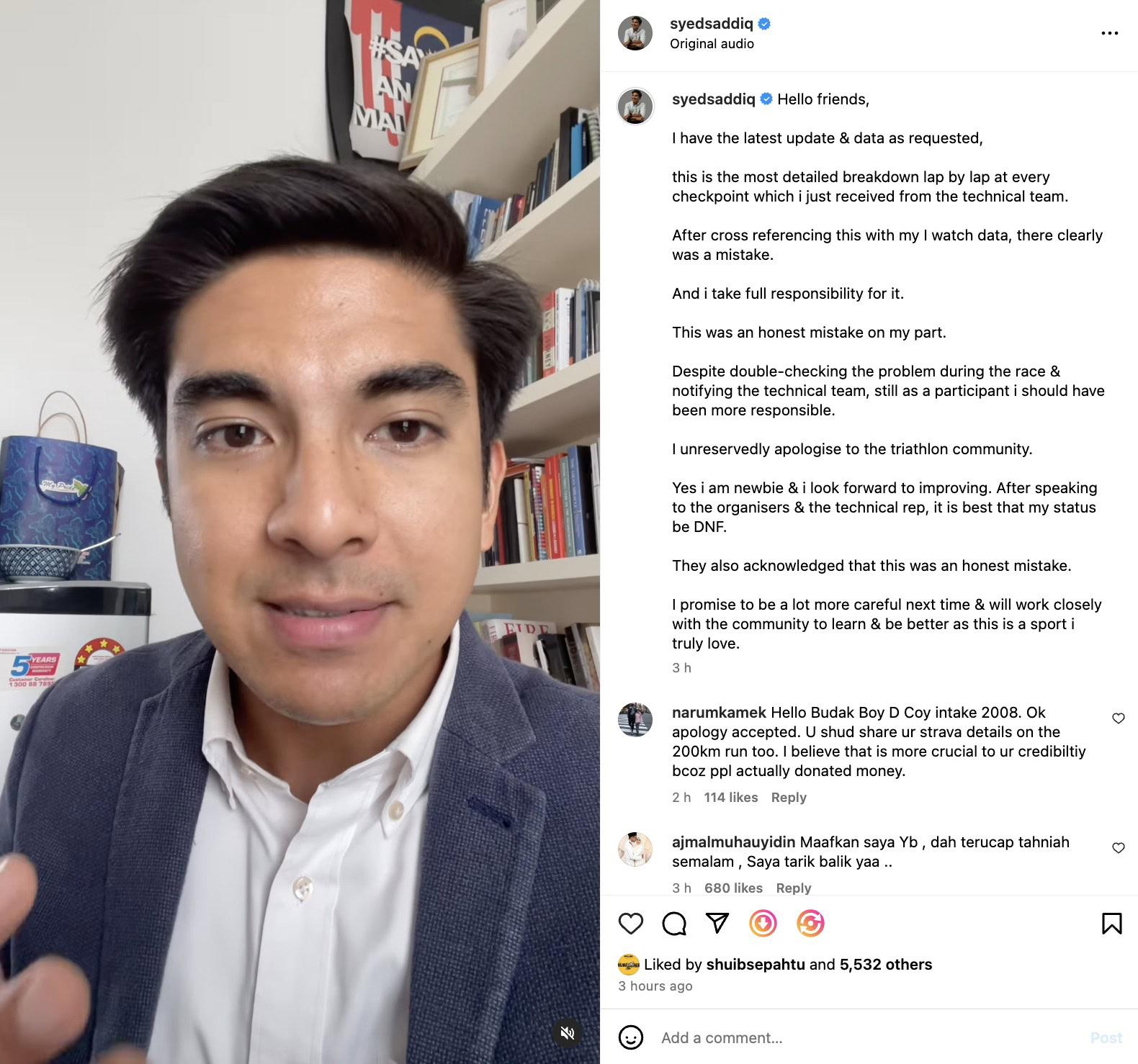 Engku Emran harap Syed Saddiq kongsi data Strava larian 200km -"Ramai ...