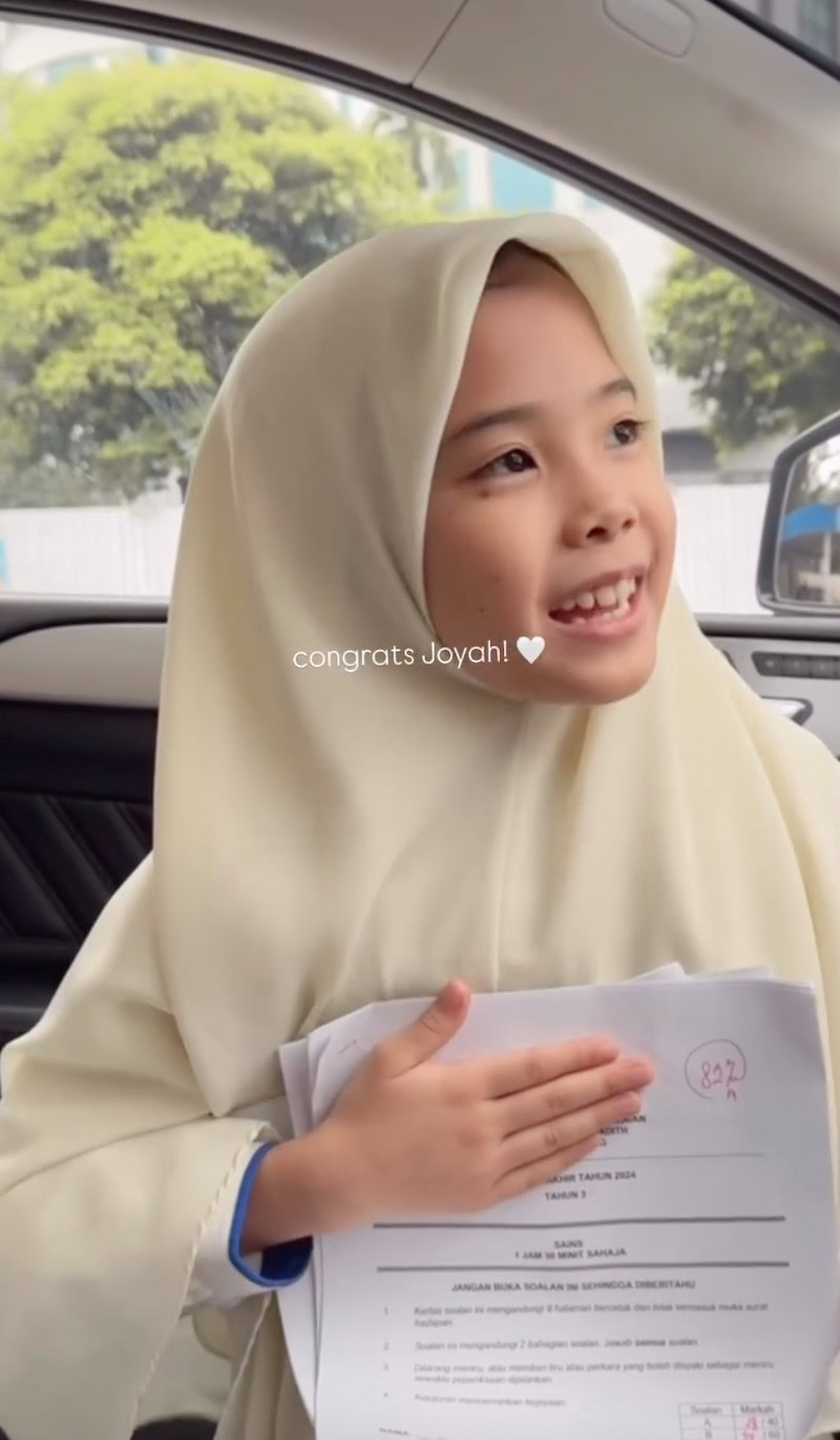 Anak Fatin Afeefa raih semua A dalam peperiksaan akhir tahun - "Tahniah ...