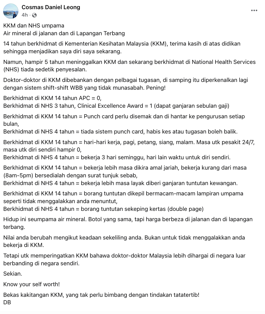 Kerjaya Doktor: Dihargai di luar negara, diperah KKM di tanah air sendiri